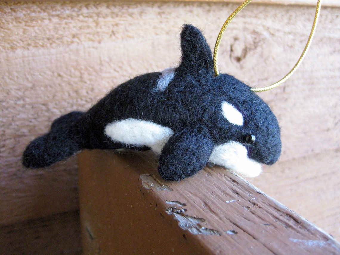 Felted Orca Needle Felted Whale Killer Whale Ornament | Etsy