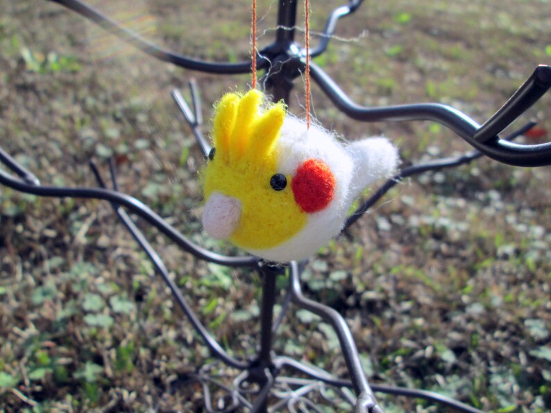 Felted Cockatiel Felted Christmas Ornament Needle Felted - Etsy