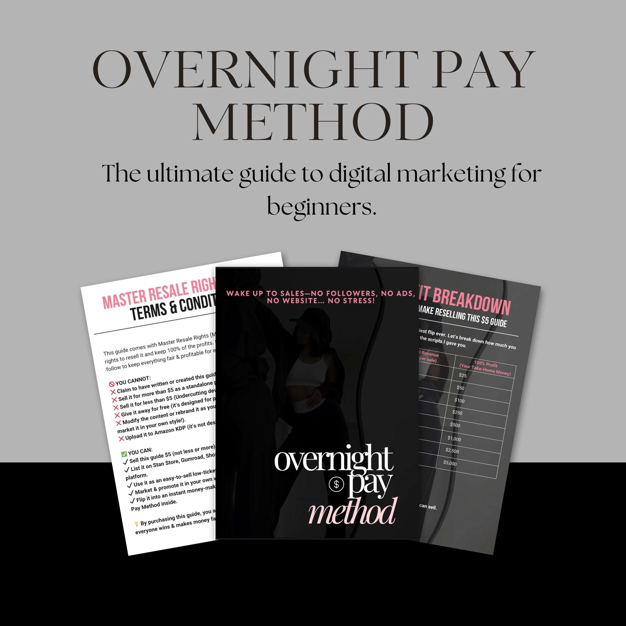 The Overnight Pay Method | Digital Marketing Guide - Etsy
