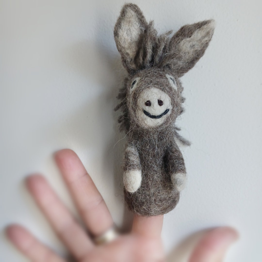 Donkey Finger Puppet Ornament Hand Made Felted Wool - Etsy UK