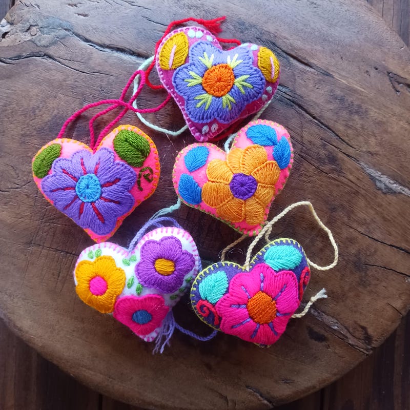 Mexican Felt Hearts - Etsy