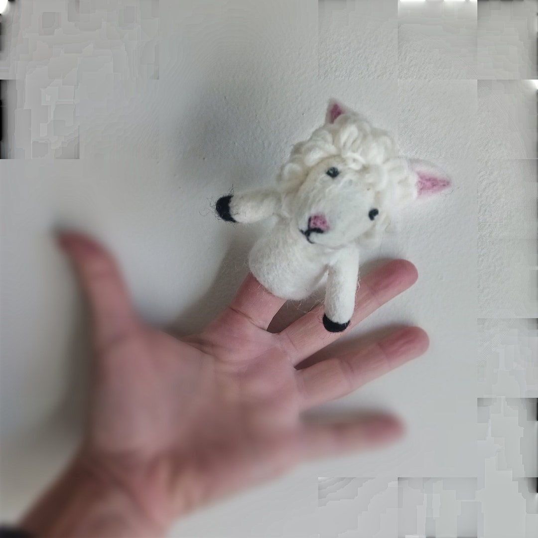 Sheep Lamb Finger Puppet Ornament Hand Made Felted Wool - Etsy
