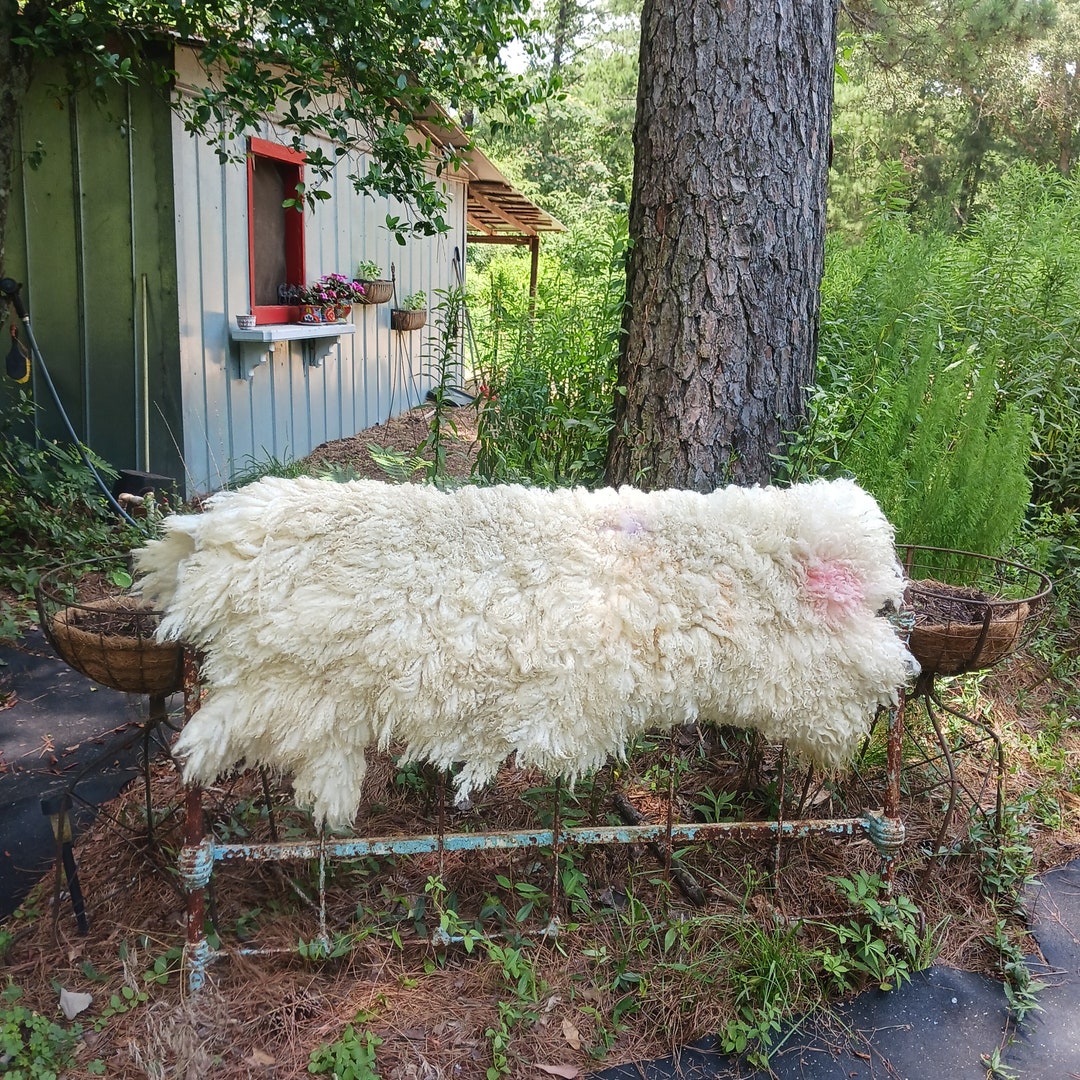 Felted Fleece Hand Made Natural Sheepskin Rug Throw Sheep Friendly Rug ...