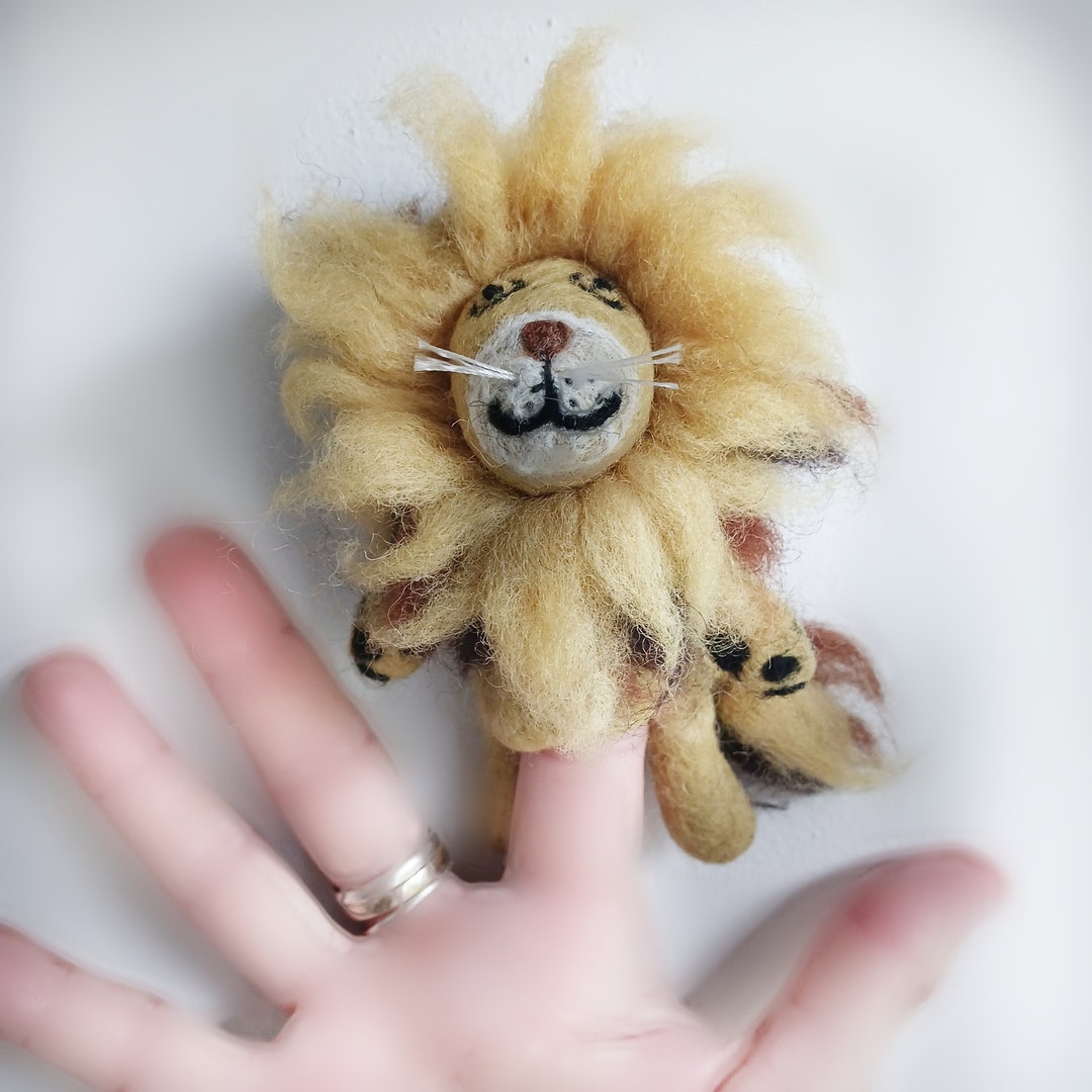 Friendly Lion Finger Puppet Ornament Hand Made Felted Wool - Etsy