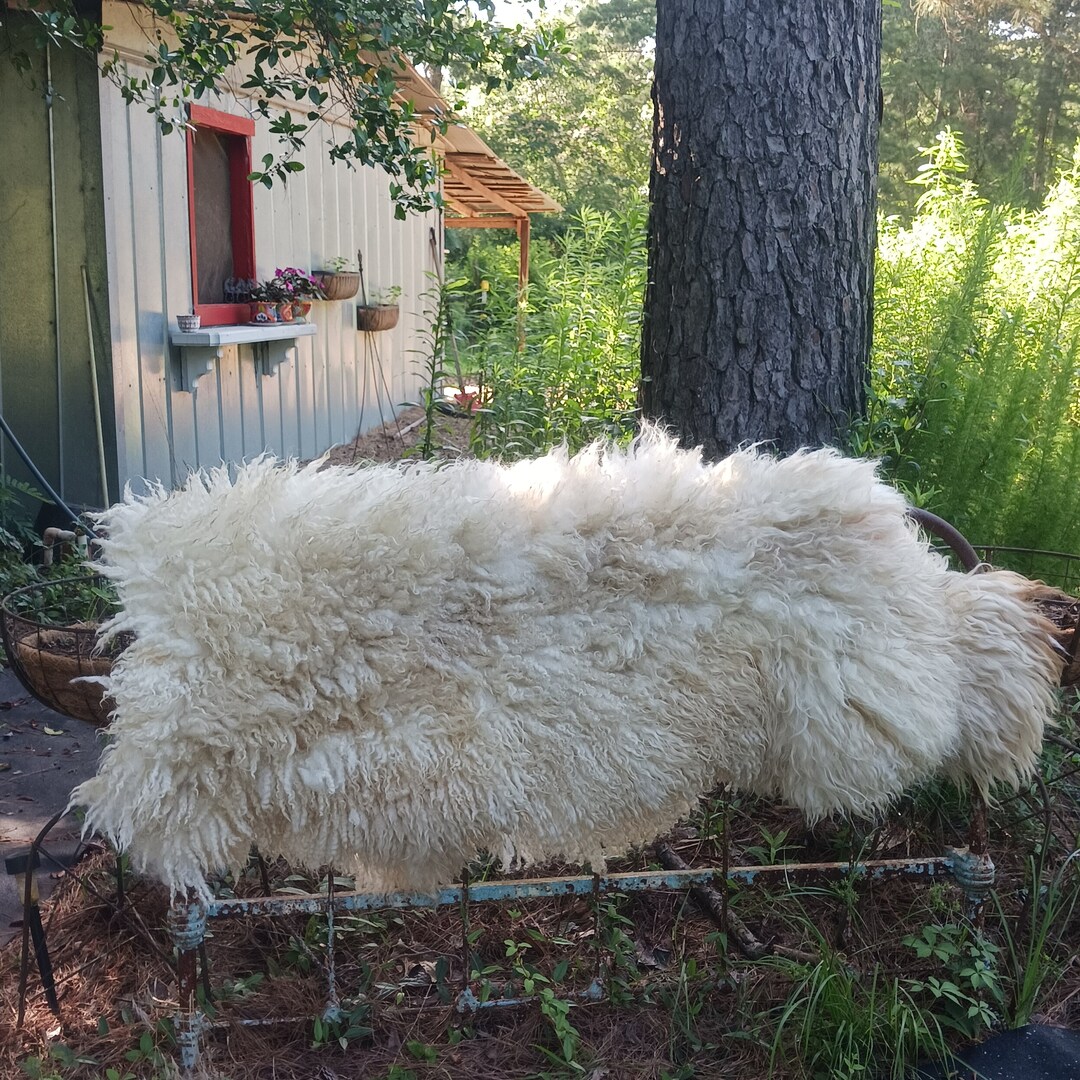 Felted Fleece Hand Made Natural Sheepskin Rug Throw Sheep Friendly Rug ...