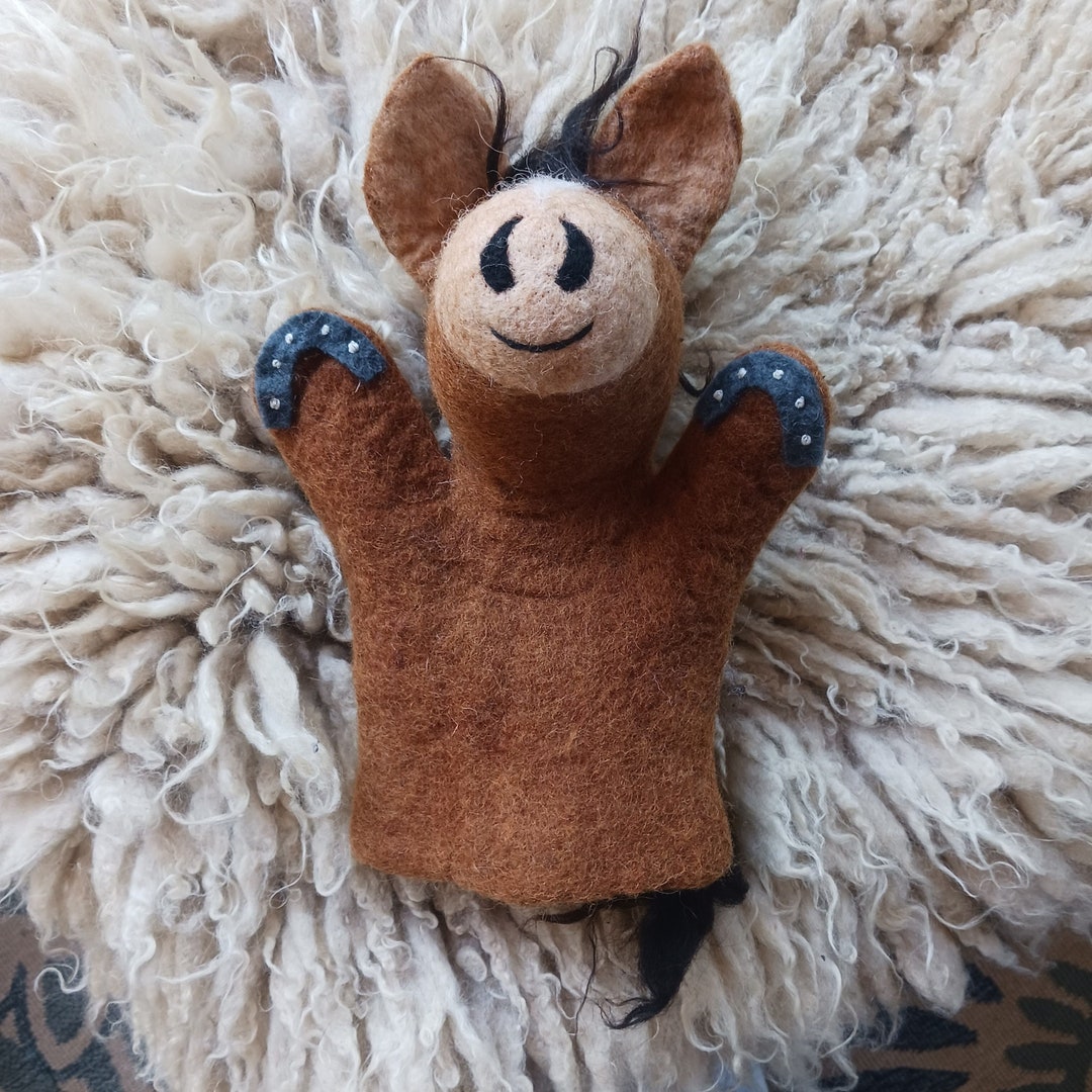 Hand Made Felted Wool Horse Hand Puppet - Etsy