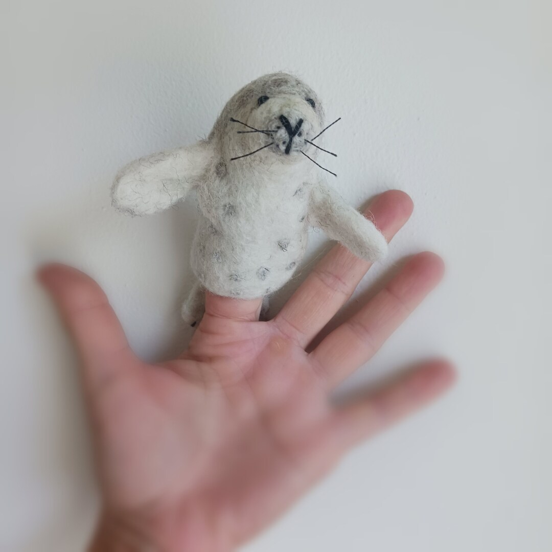 Seal Finger Puppet Ornament Hand Made Felted Wool - Etsy