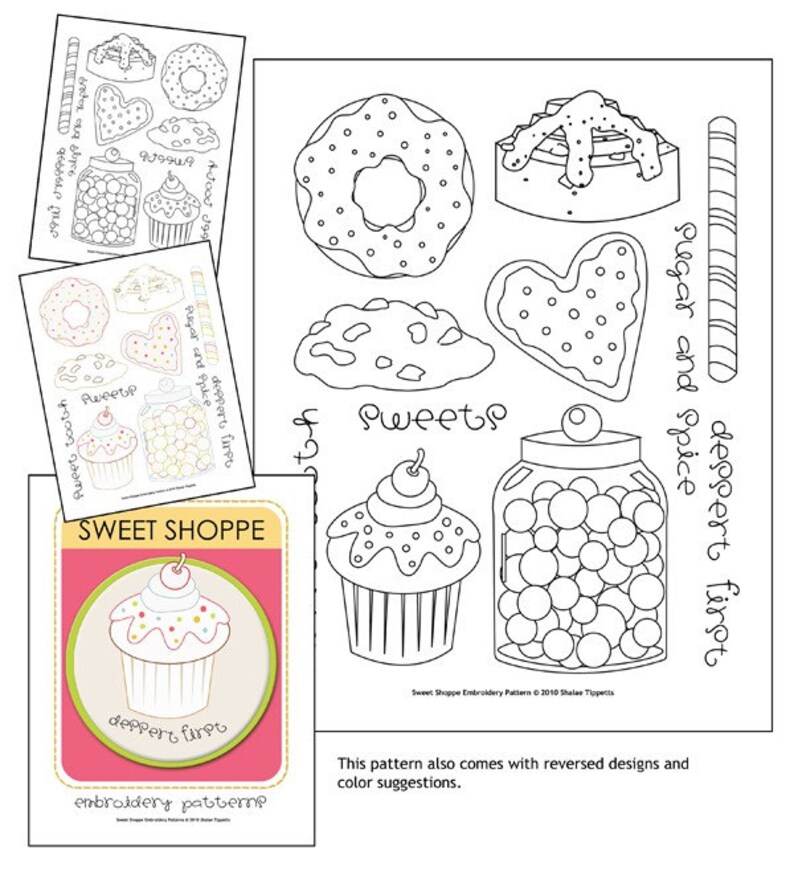 Sweet Shoppe PDF Embroidery Pattern - Etsy