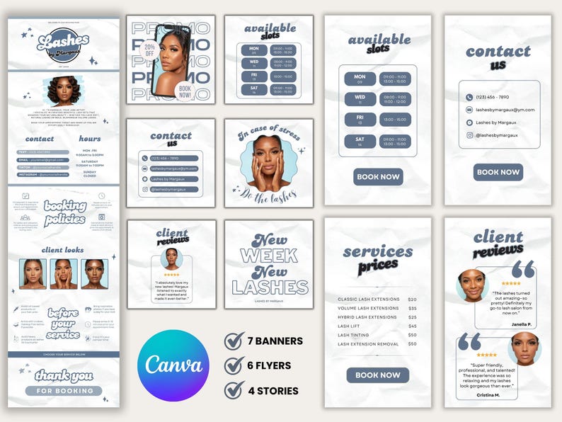 Dusty Blue Acuity Scheduling Template for Lash Tech Salon Website ...