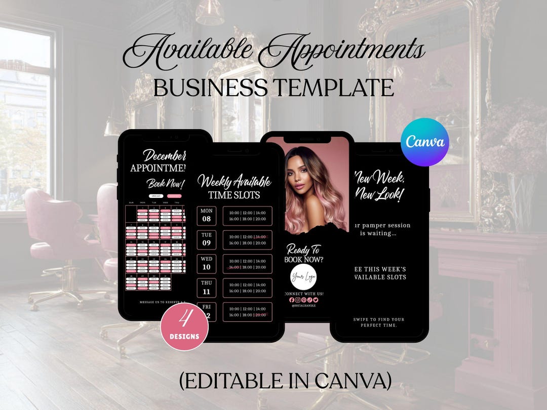 Weekly Available Appointments Template Availability Calendar Instagram ...