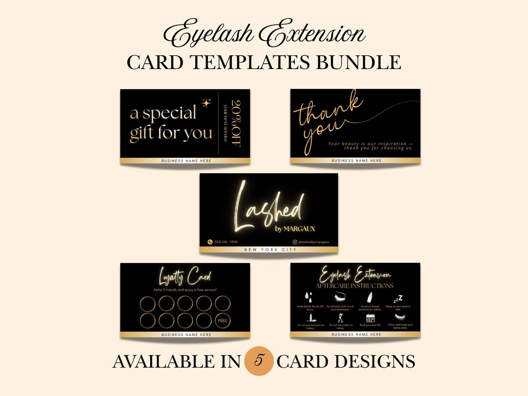 Lash Tech DIY Loyalty Card Template VIP Beauty Card Customer Reward ...