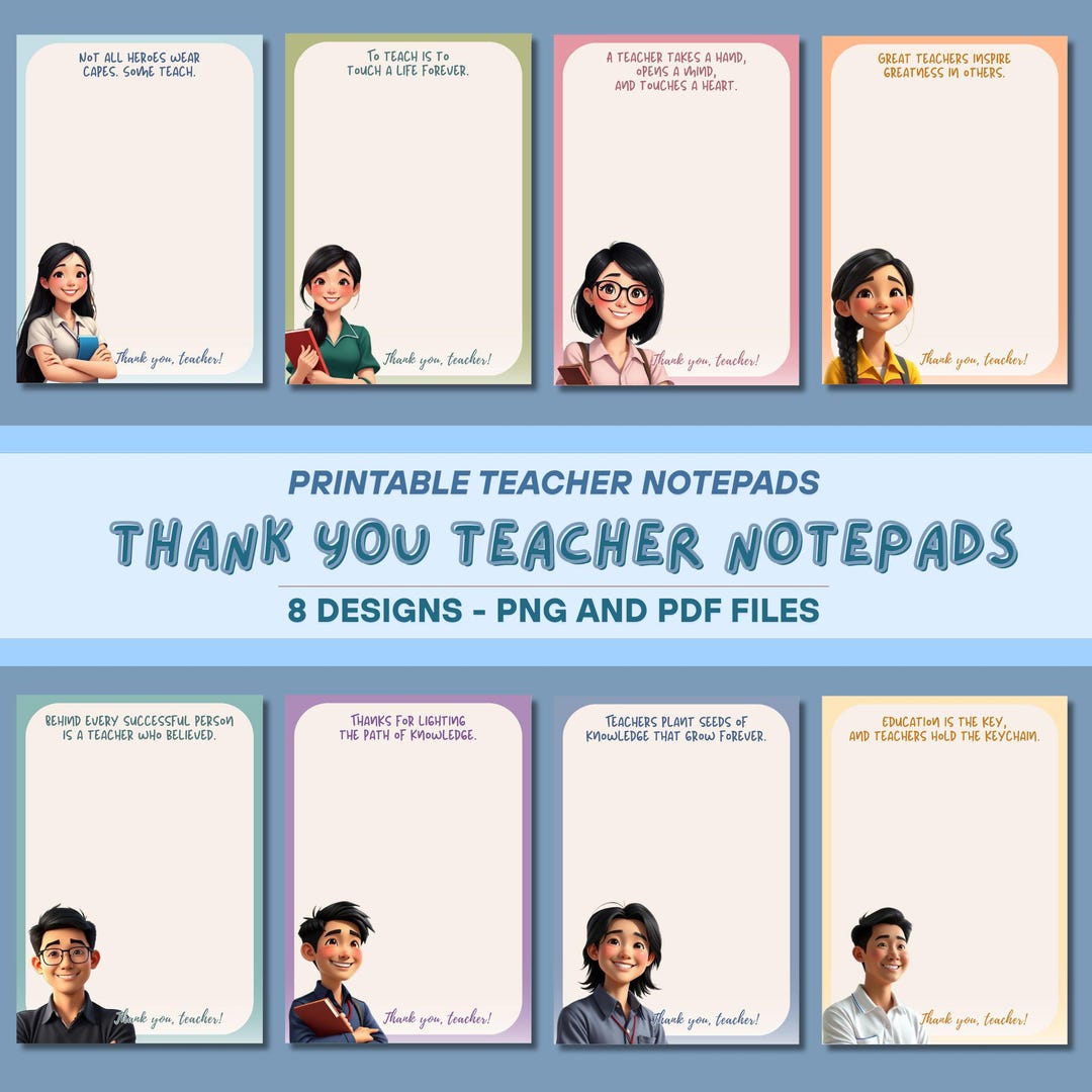 Printable Teacher Appreciation Gift, Teacher Inspired Notes, Teachers ...