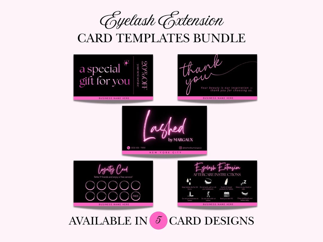 Lash Card Template Lashing Business Card Lash Tech DIY Lash Salon Gift ...