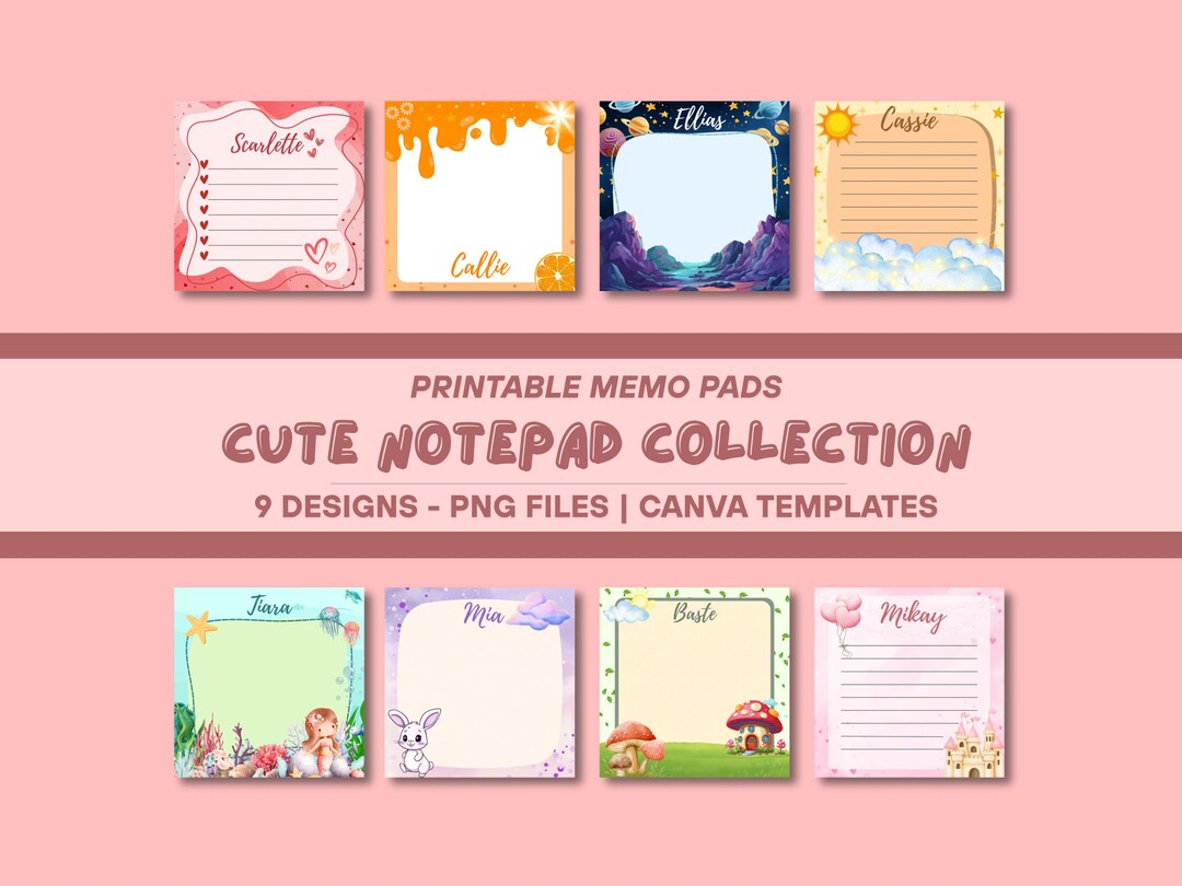 Printable and Editable Aesthetic Colorful Digital Notepad Design Canva ...