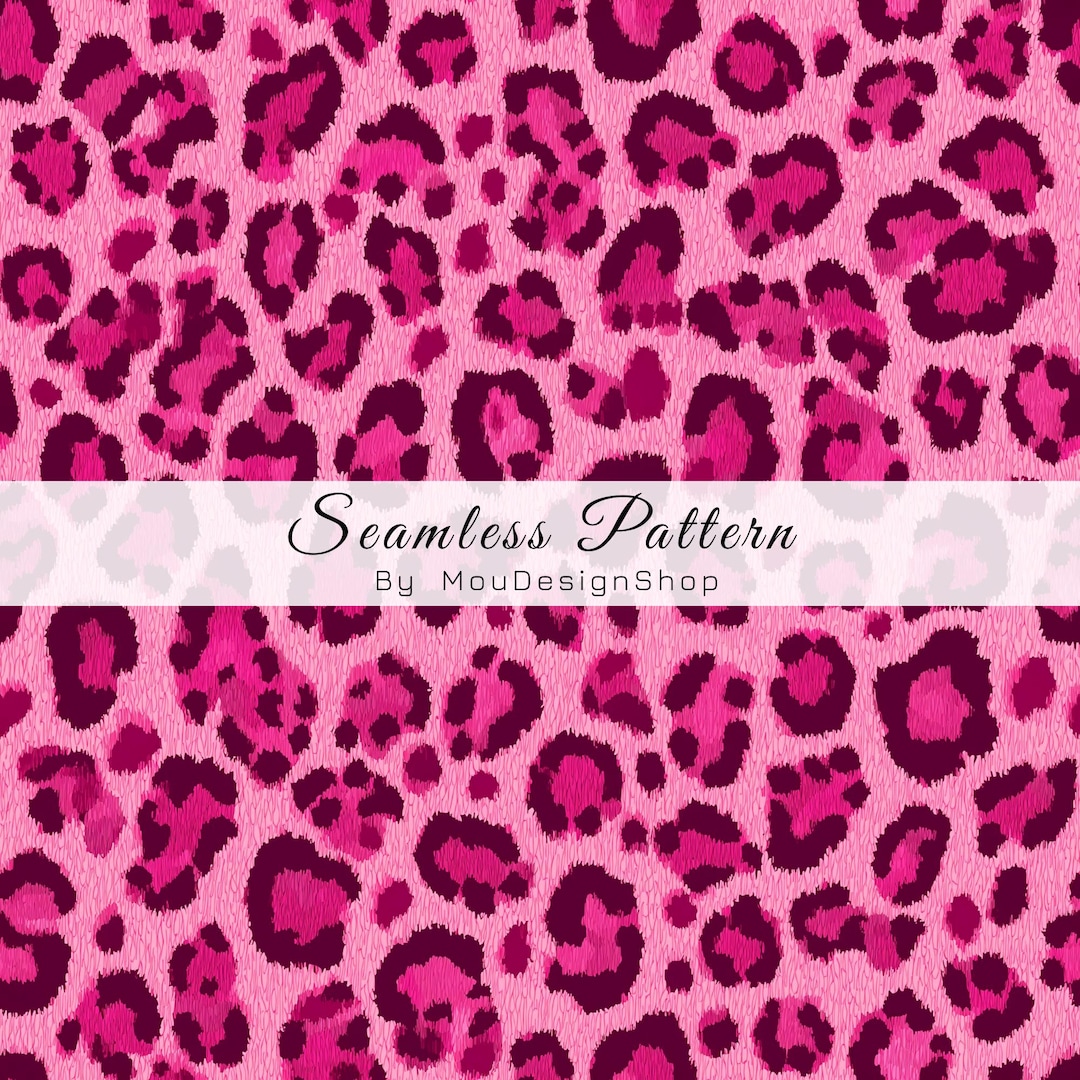 Hot Pink Cheetah Print Seamless Pattern (digital Download, 12x12 Inches ...