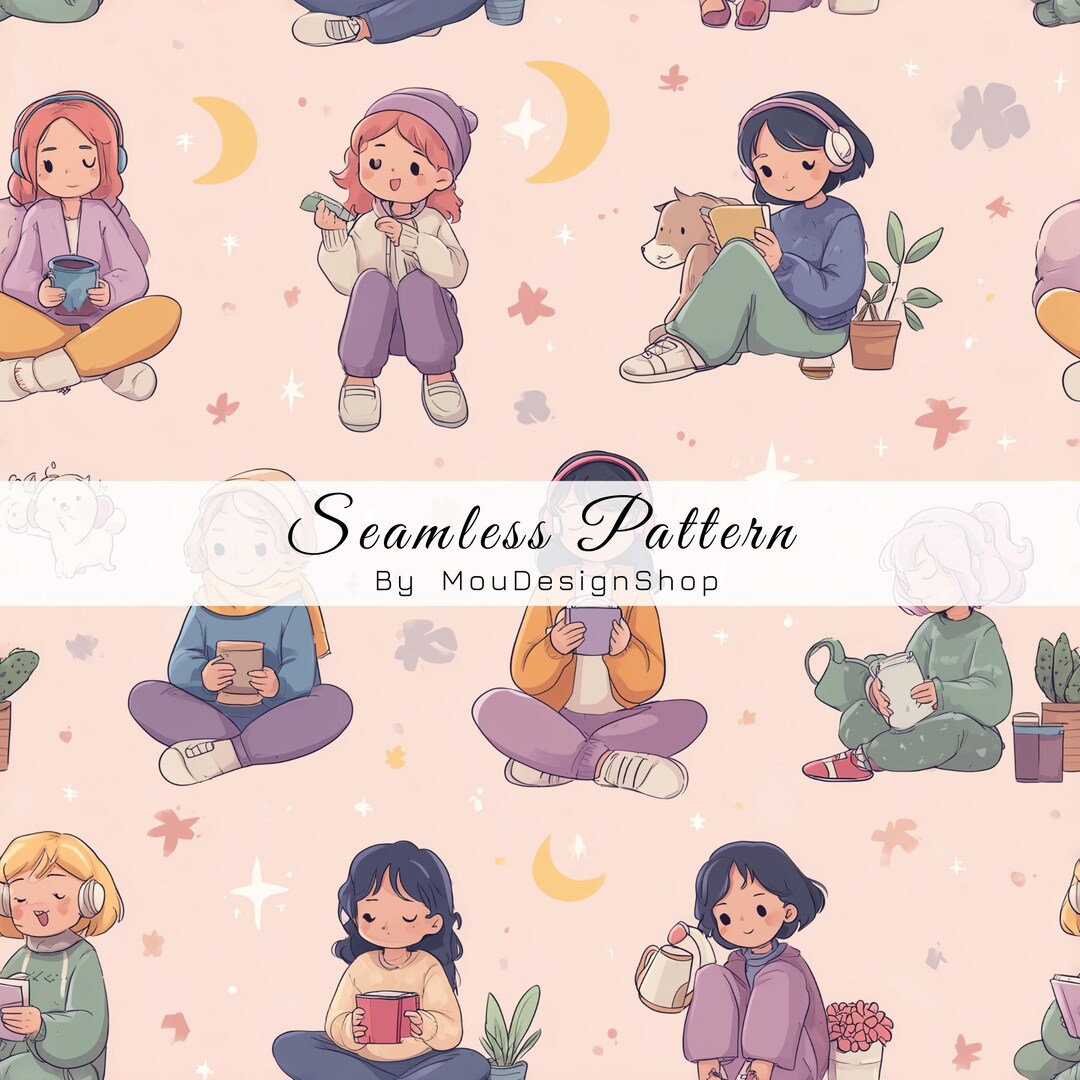 Girls Leisure Activity Seamless Pattern (digital Download) - Etsy