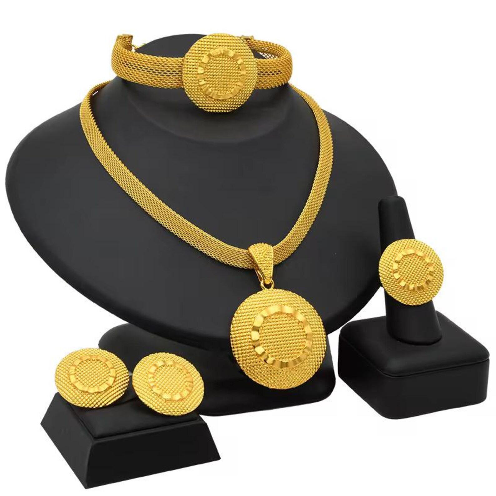 Trendy Nigeria Dubai Wedding Party Jewelry Set, 18K Gold-plated - Etsy