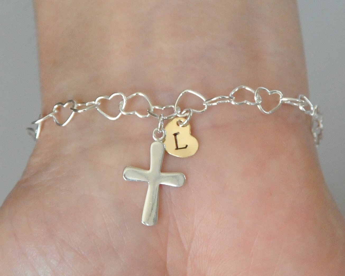 Personalized Bracelet, Charm Bracelet, Sterling Silver,heart Bracelet ...