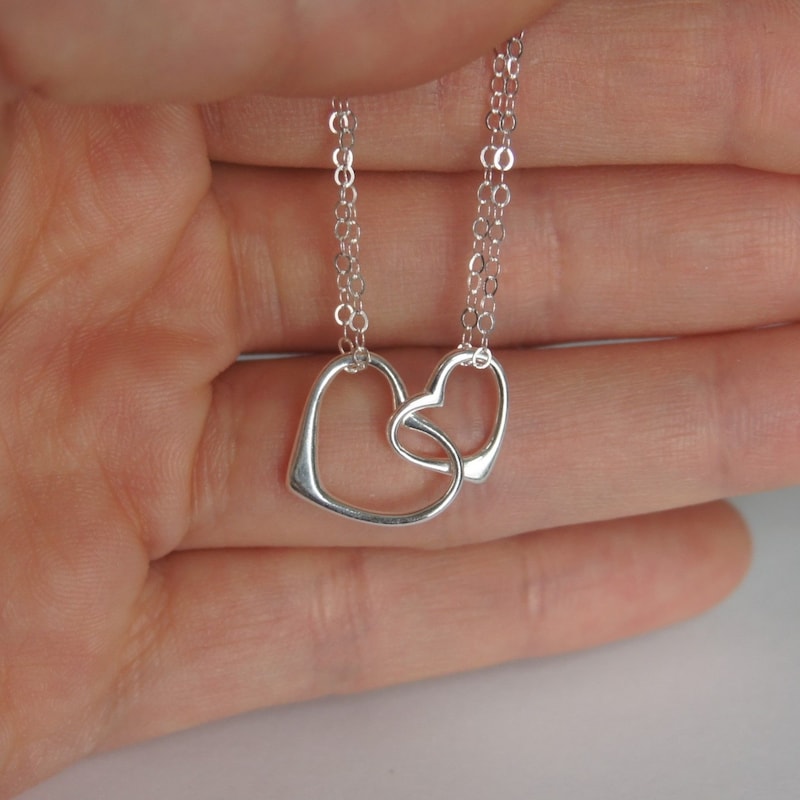 Double Heart Necklace - Etsy