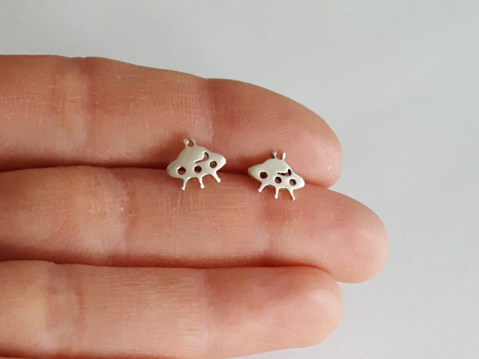 Sterling Silver UFO Earrings, Sterling Silver Stud Earrings, Birthday ...