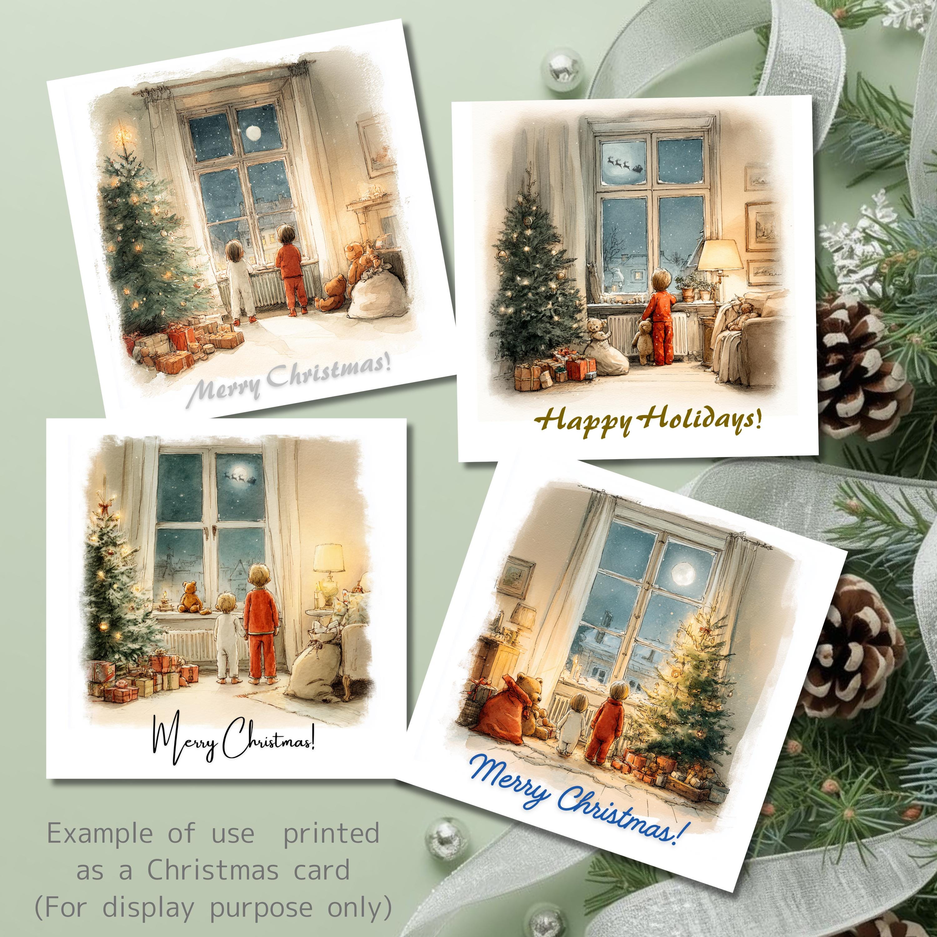 Christmas Night Window Clipart Set, Christmas Night Window Clipart, 12 ...