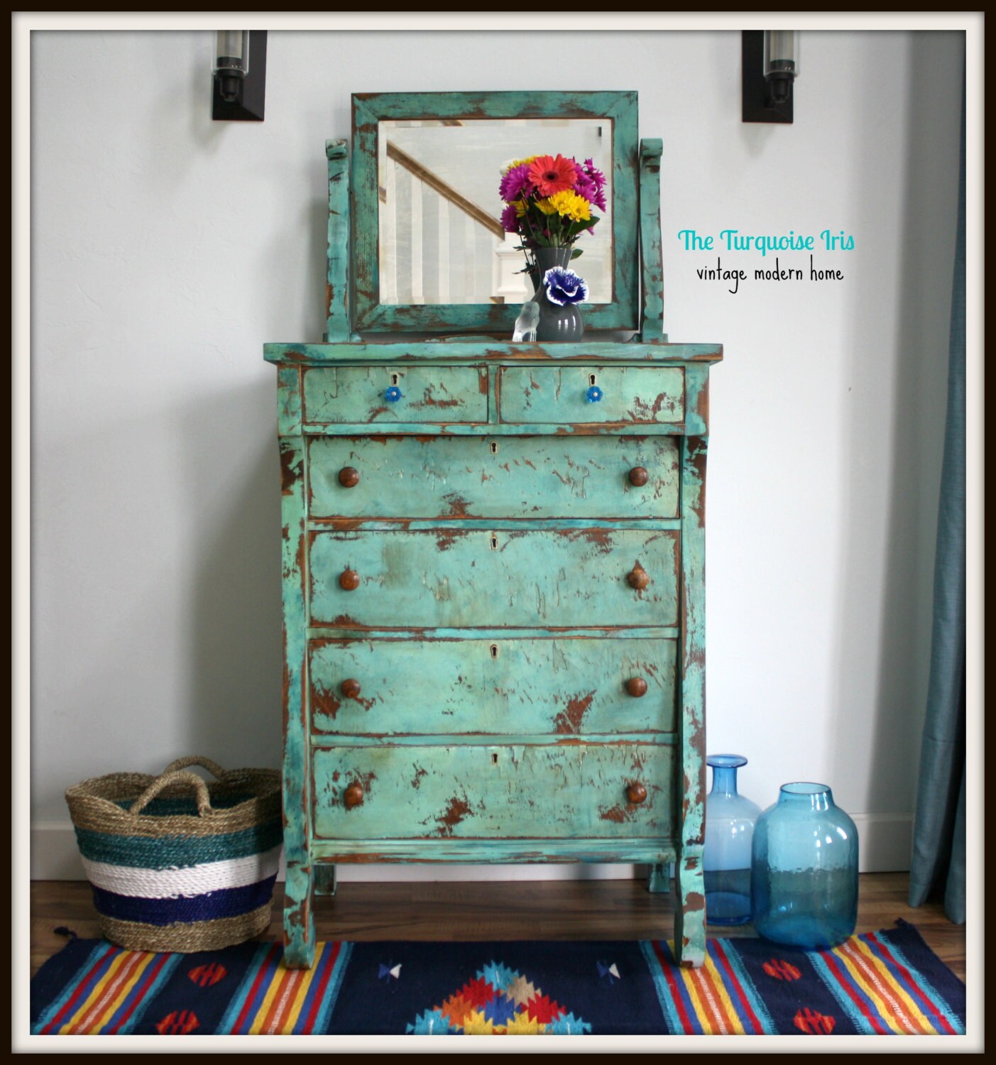 Turquoise Distressed Furniture