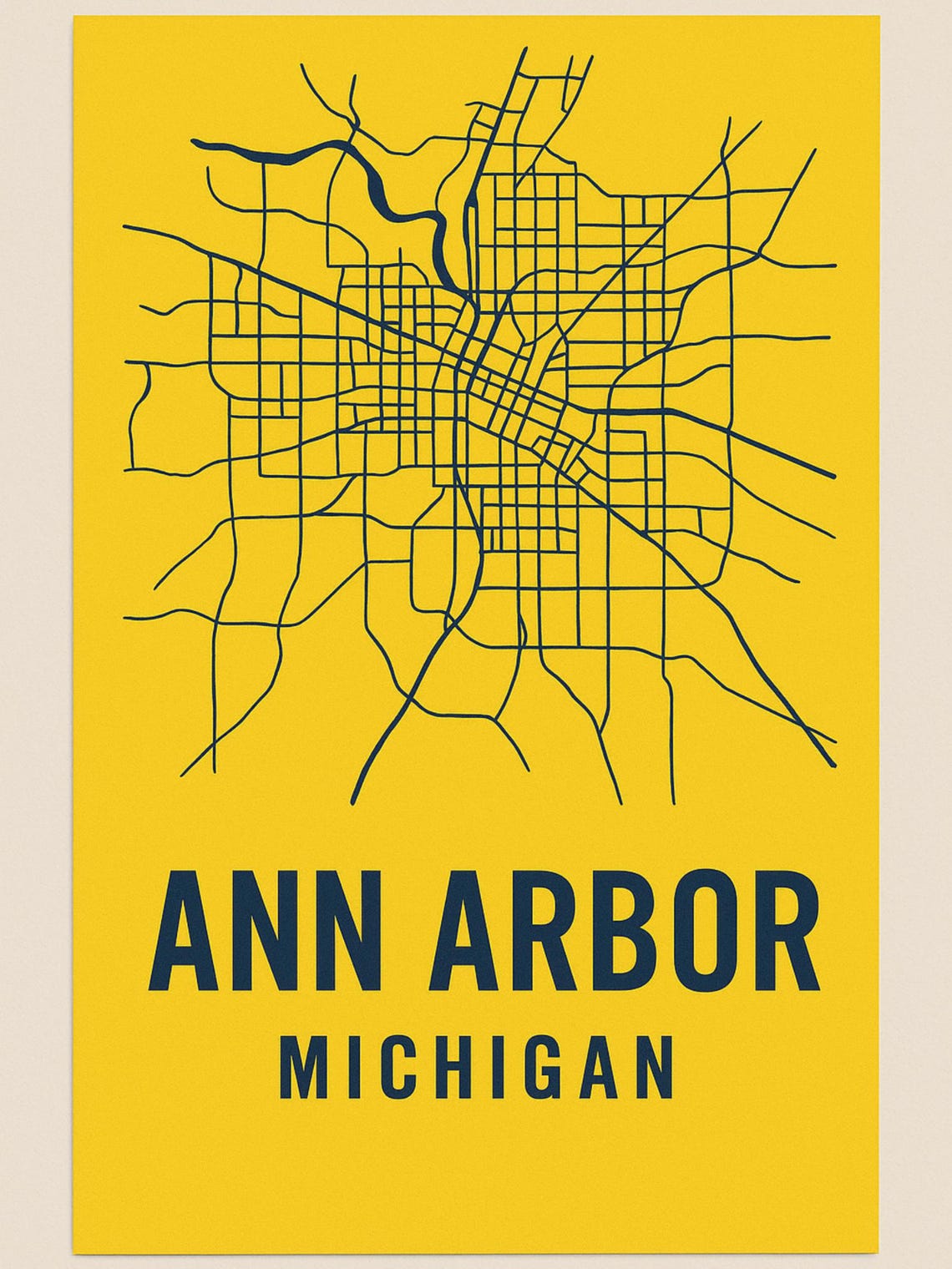 University of Michigan Poster Set: Ann Arbor Prints, Wolverines Art ...