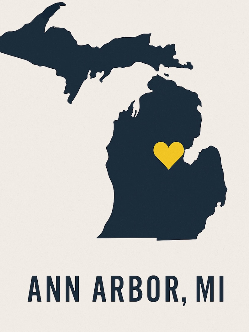 University of Michigan Poster Set: Ann Arbor Prints, Wolverines Art ...