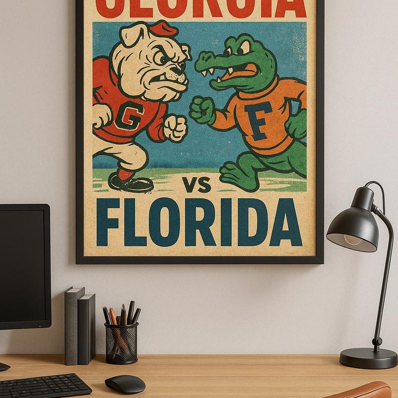 College Rivalry Poster - Etsy