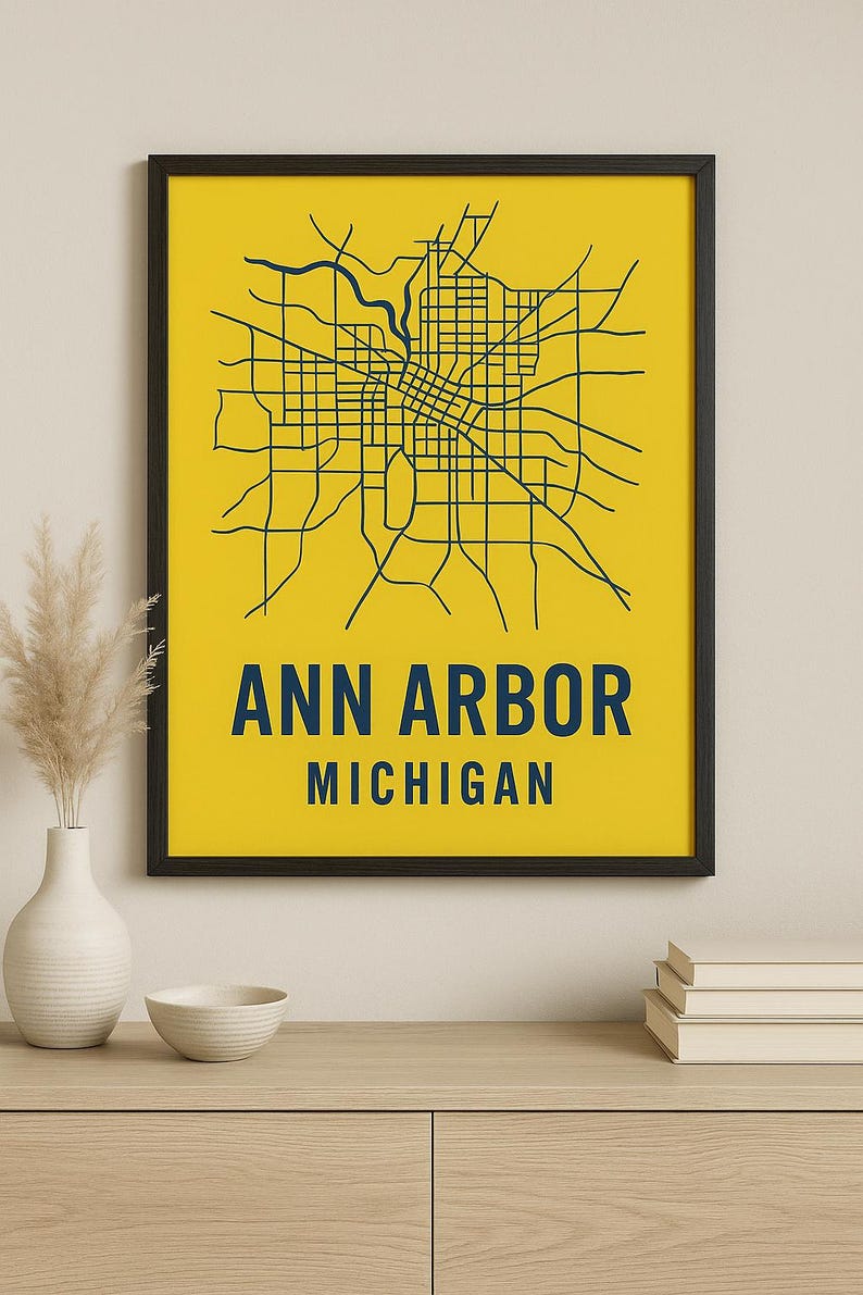 University of Michigan Poster Set: Ann Arbor Prints, Wolverines Art ...