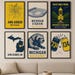 University of Michigan Poster Set: Ann Arbor Prints, Wolverines Art ...