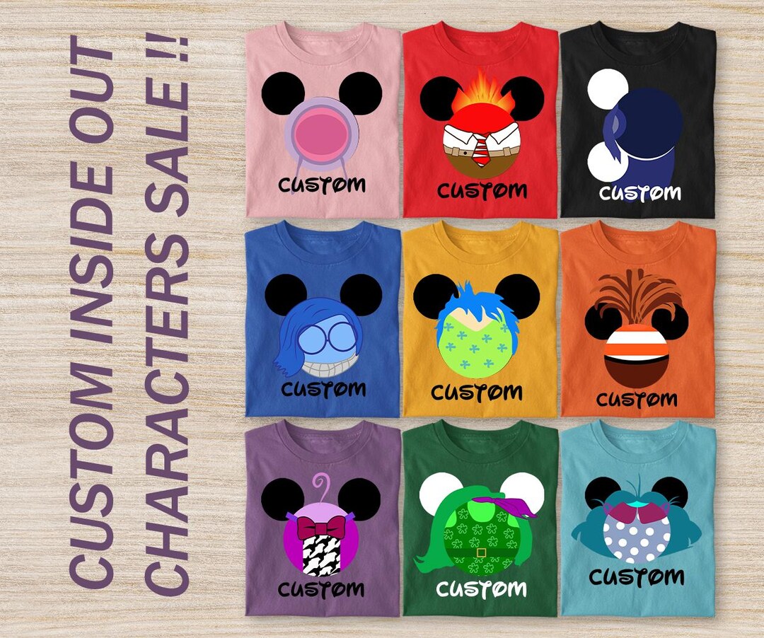 Custom Inside Out Character T Shirts Personalized Emotion Group Outfits ...