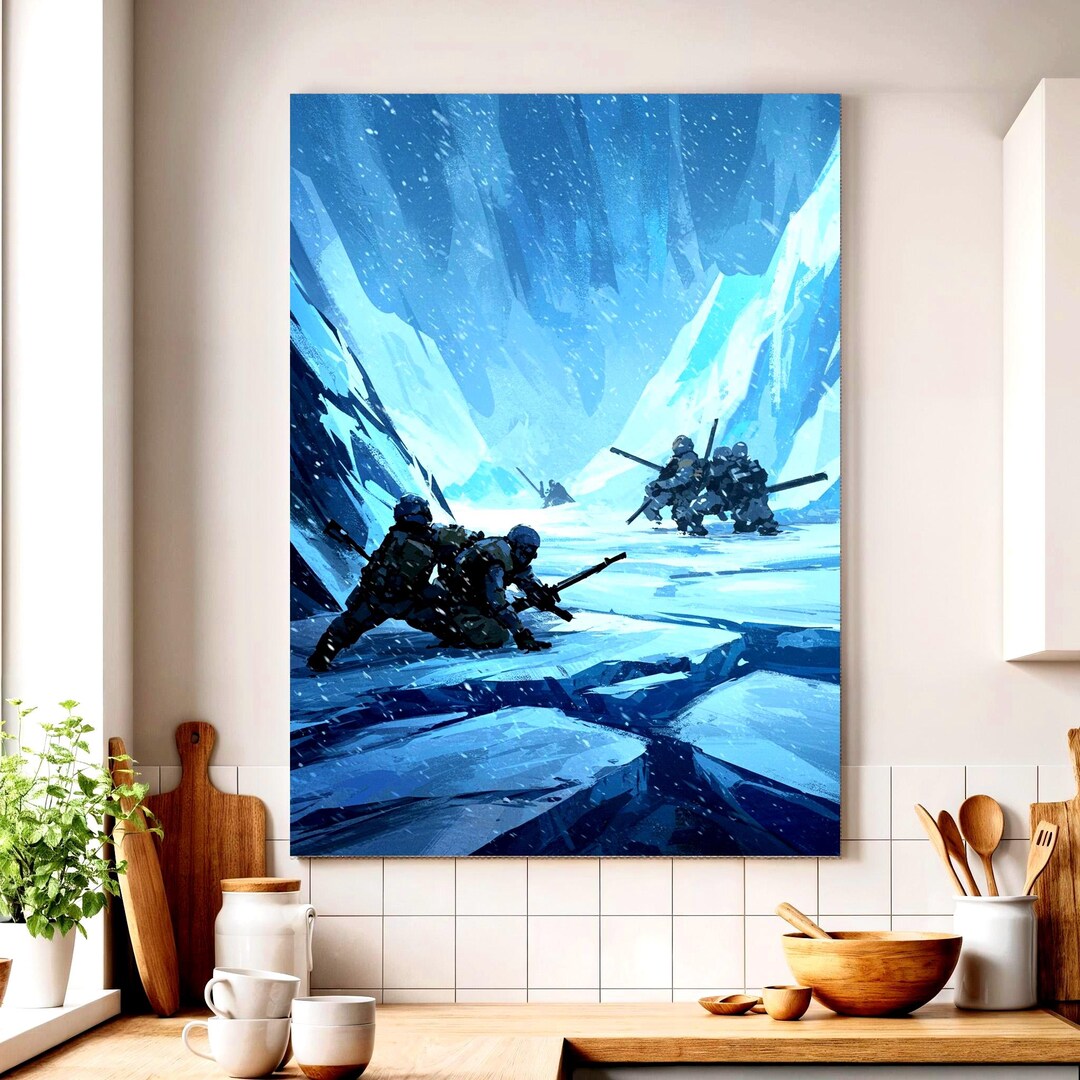 Military Soldier Wall Art, Tactical Battlefield Canvas Print for Man ...