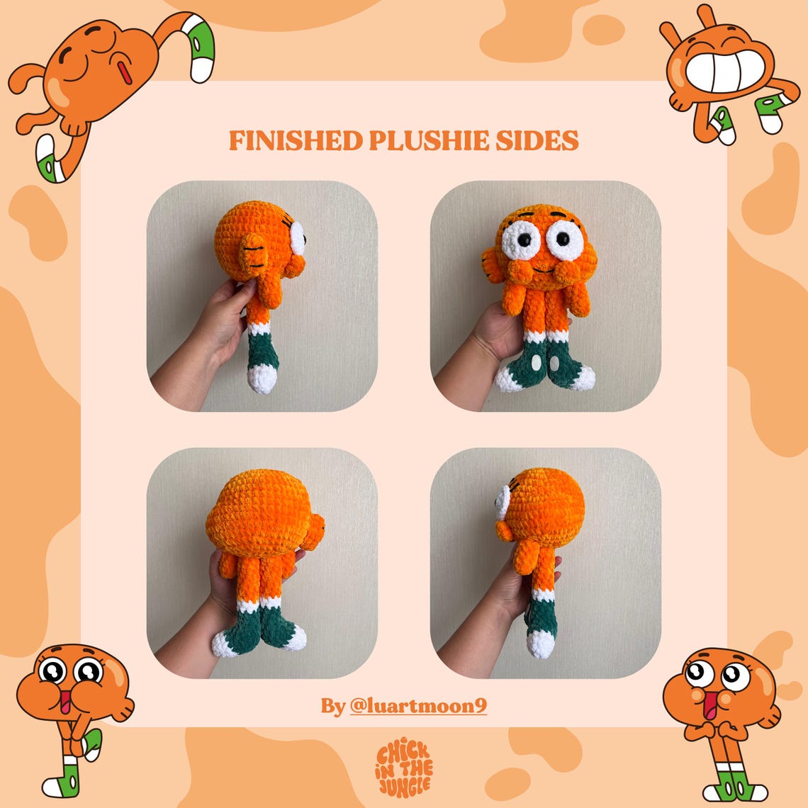 Darwin From “the Amazing World of Gumball” Pattern for Crocheted ...