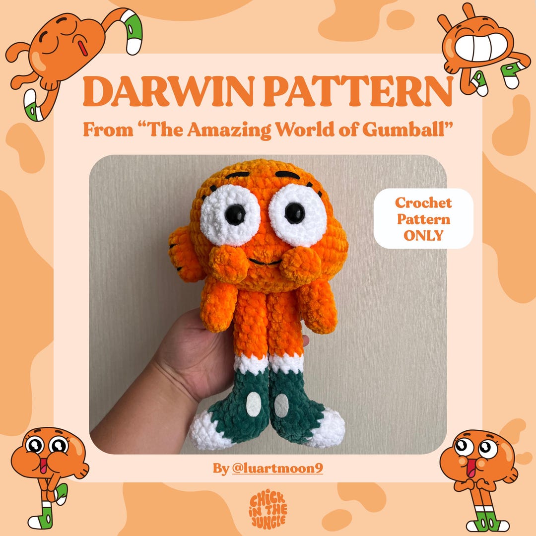 Darwin From “the Amazing World of Gumball” Pattern for Crocheted ...
