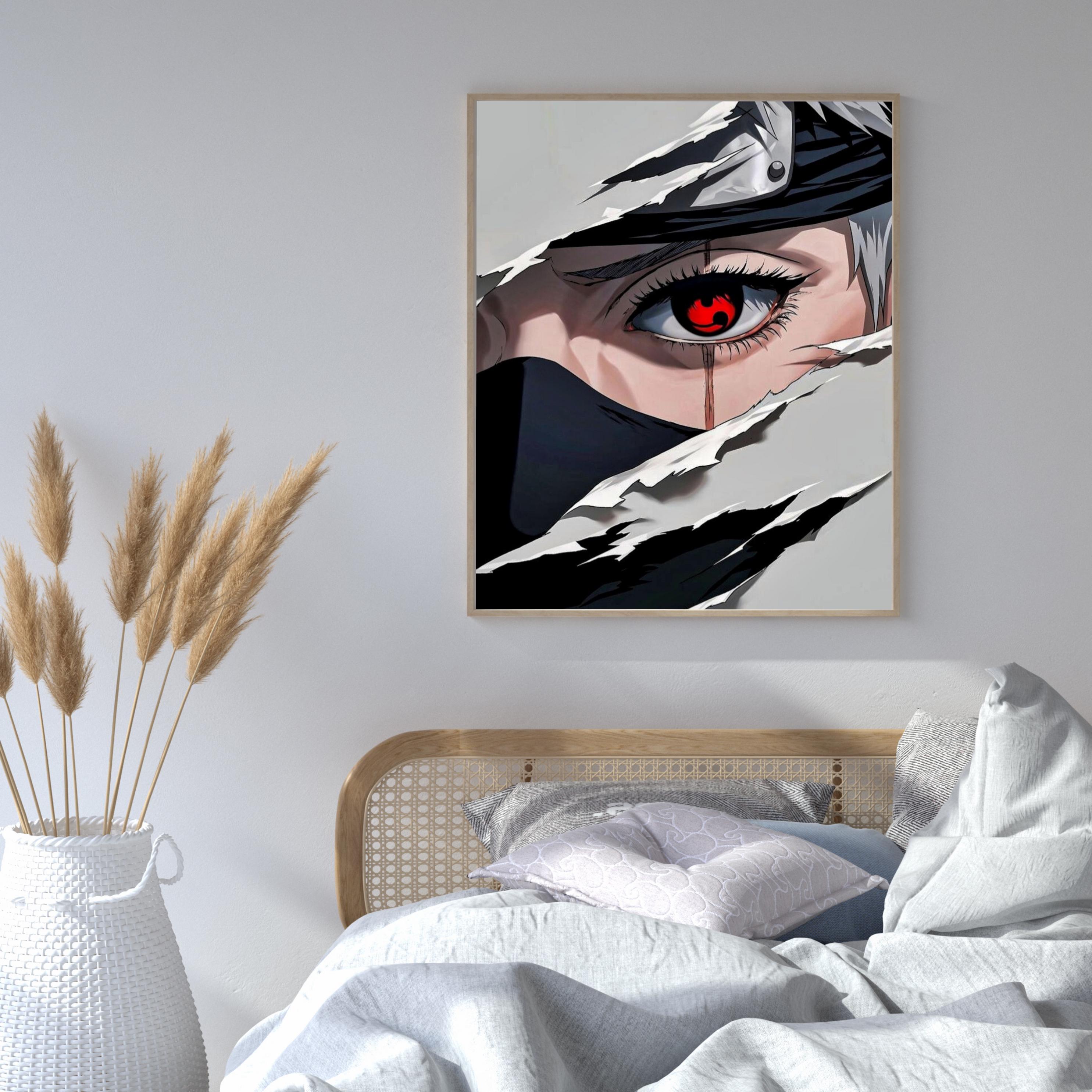Red Sharingan-inspired Eye Poster | Anime Wall Art | Ninja Mask ...