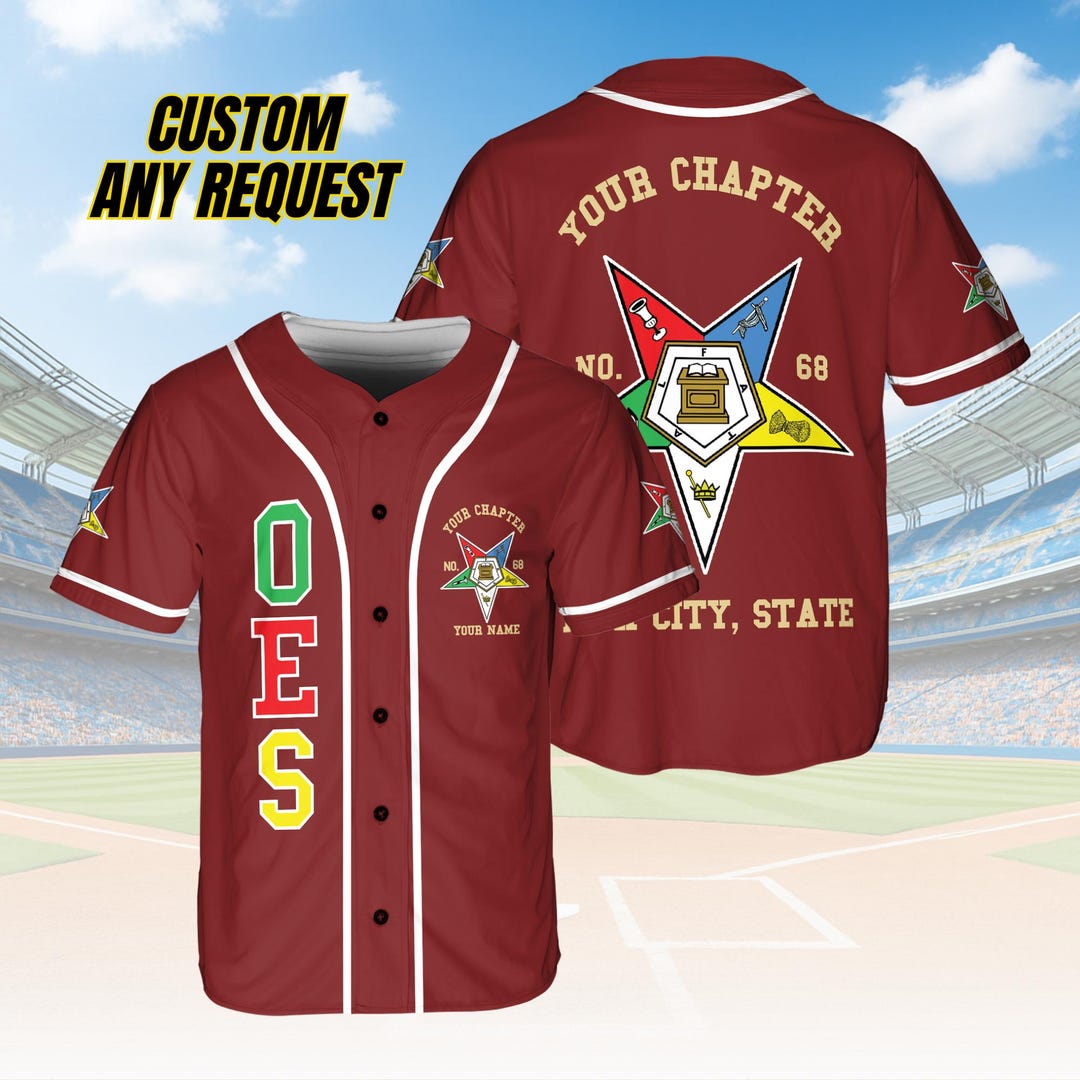 Customize Order of the Eastern Star OES Pentagon Down AF&AM Baseball ...