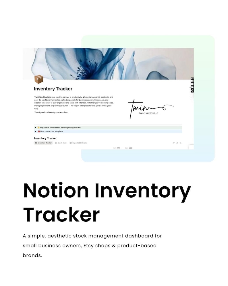 Notion Inventory Tracker Template | Small Business Stock Manager ...
