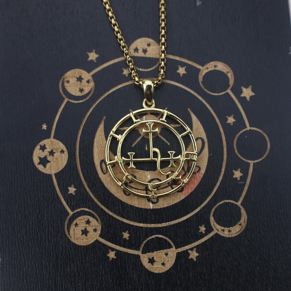 Lilith Sigil Pendant Necklace – 925 Sterling Silver Triple Moon Goddess ...