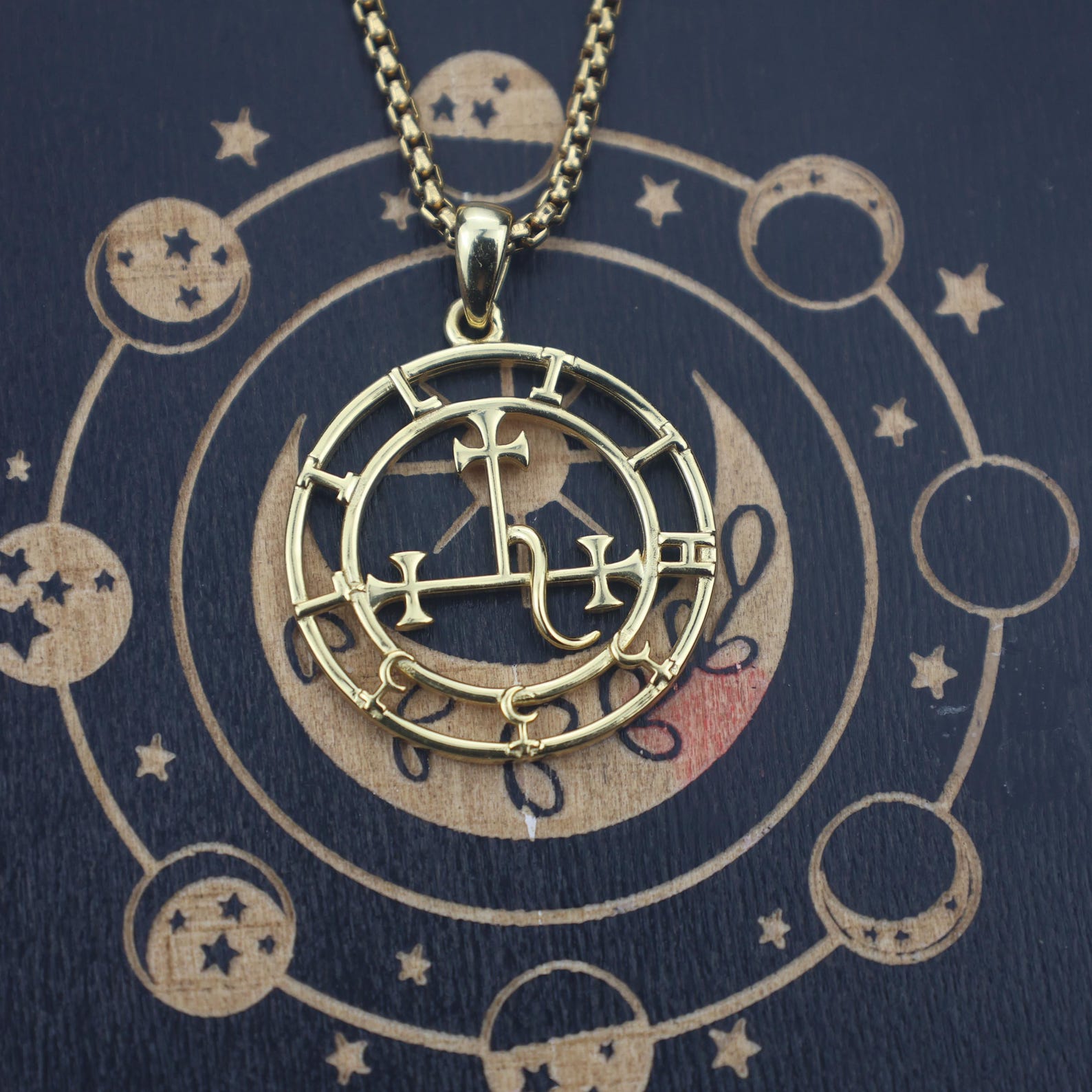 Lilith Sigil Pendant Necklace – 925 Sterling Silver Triple Moon Goddess ...