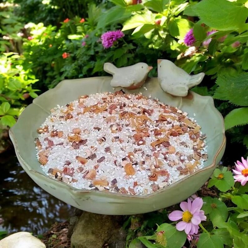 10" Ceramic Bird Bath & Bee Waterer | Garden Bowl for Birds, Bees ...