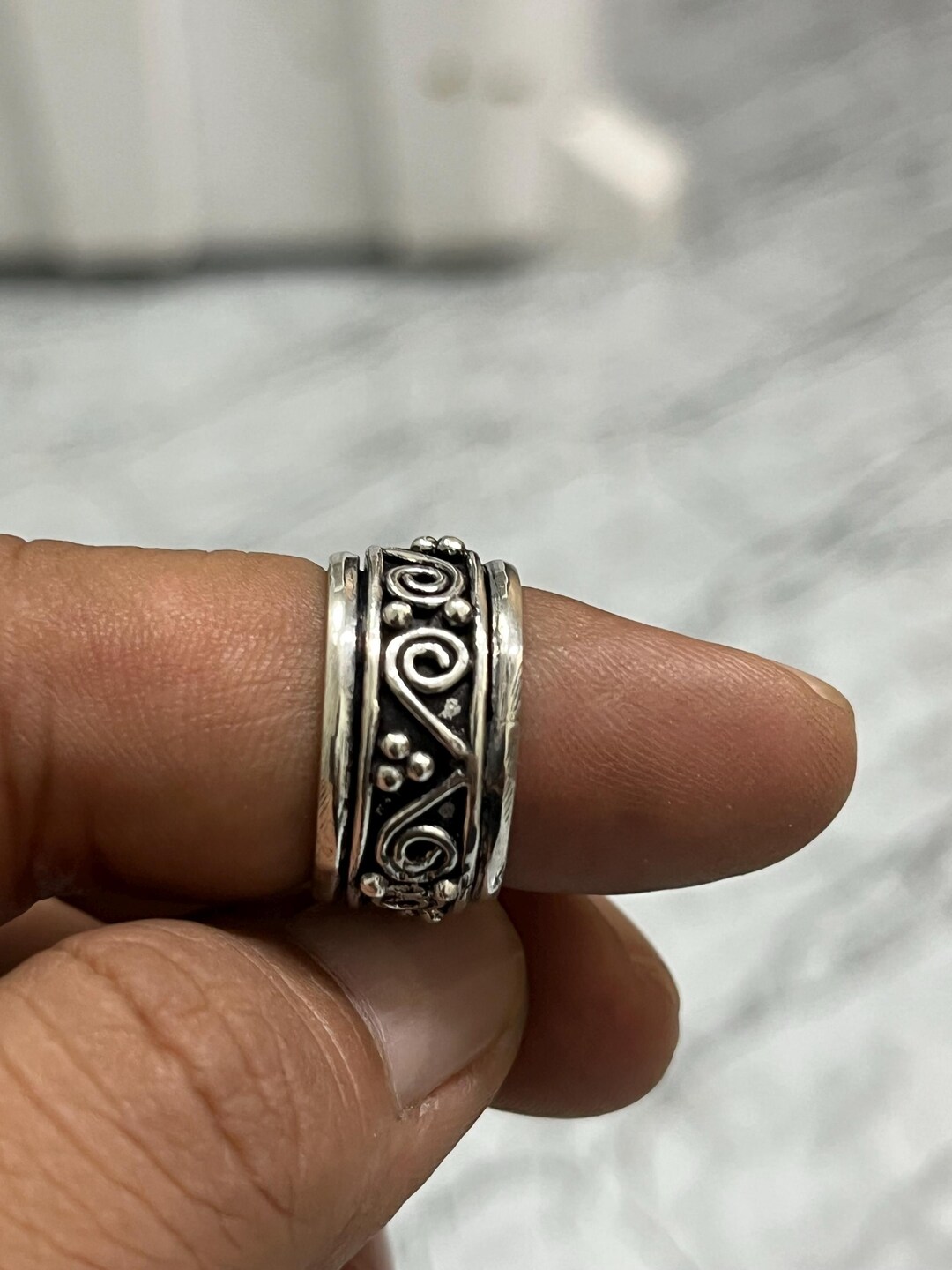 925 Sterling Silver Men’s Spinner Ring | Handmade Meditation Ring ...