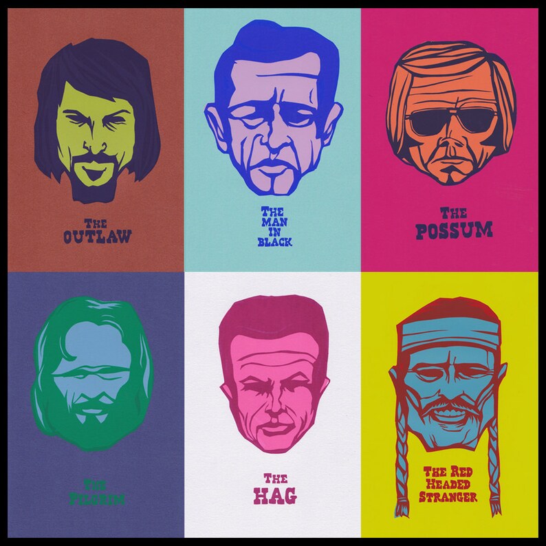 George Jones - the Possum - Outlaw Country Portrait Print - Etsy