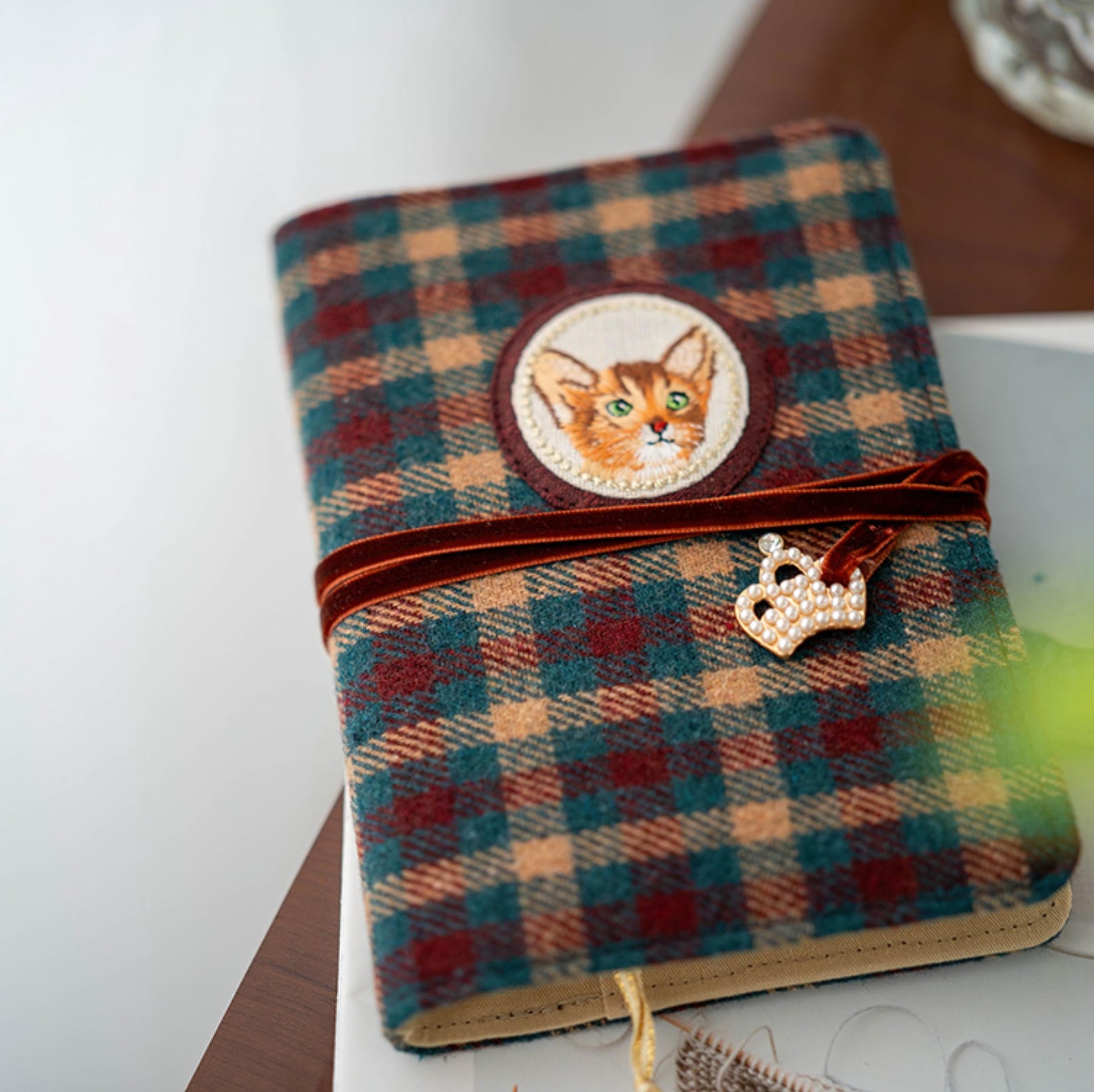 A6 A5 Custom Hand Vintage Notebook,corduroy Fabric Binder Rings Journal ...