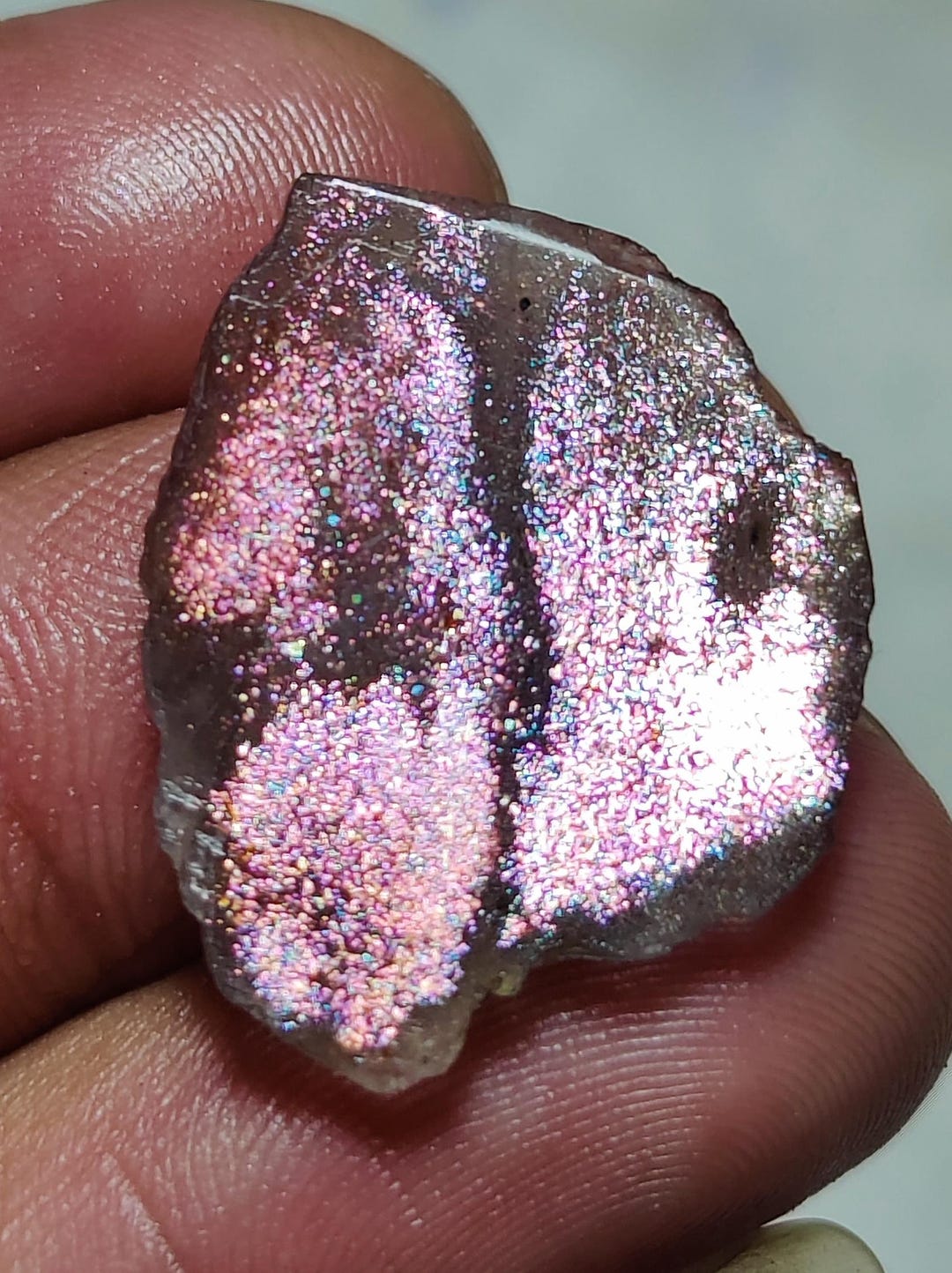 Purple Haze Sunstone Gemstone: Polished Natural Stone, One Side ...