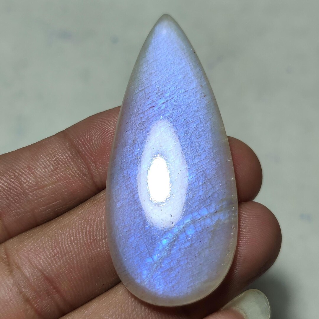 Flashy Pear African Moonstone Gemstone: Hand Polished, Natural - Etsy