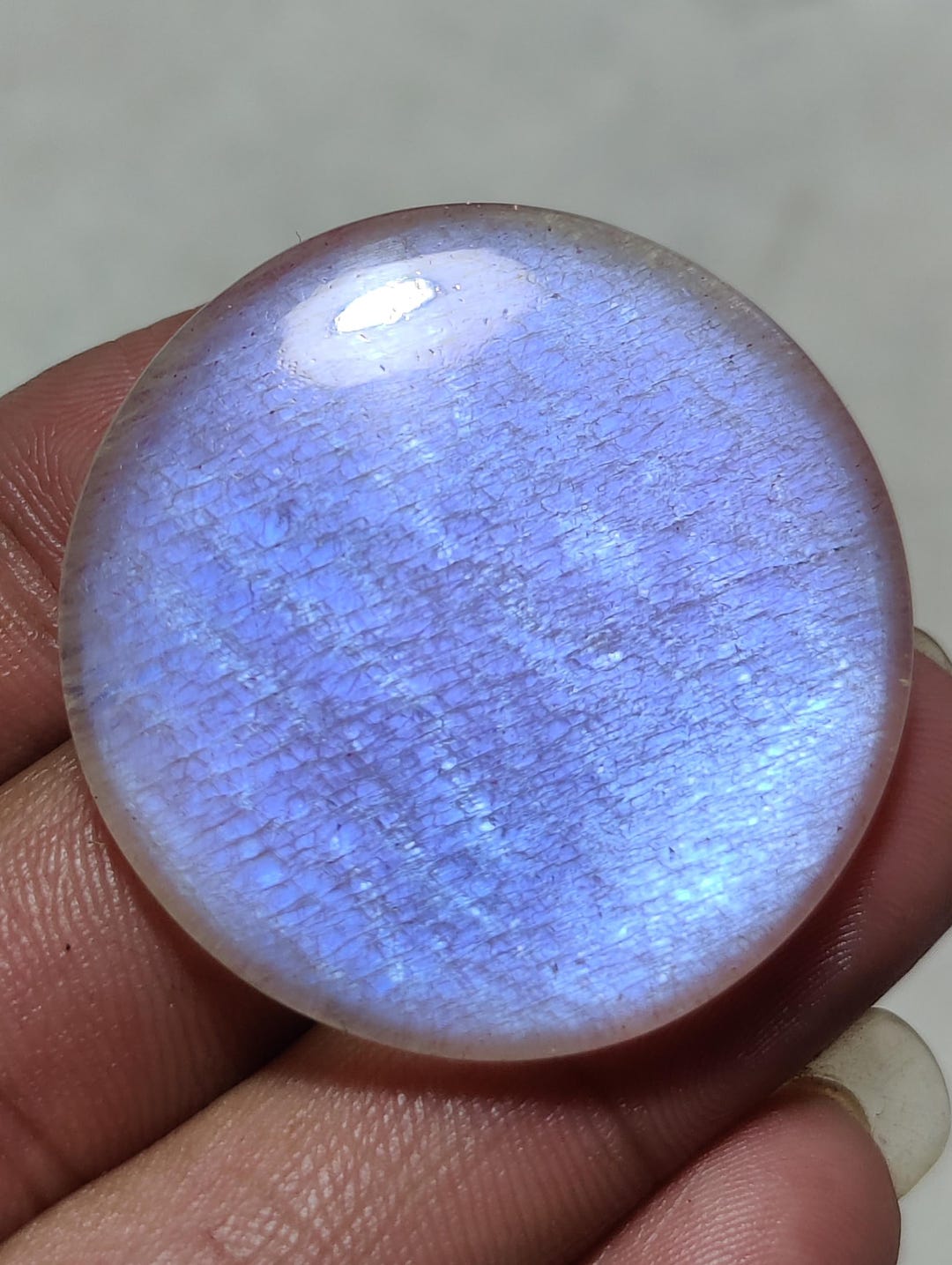 Flashy Round African Moonstone Gemstone: Hand Polished, Natural Shape ...
