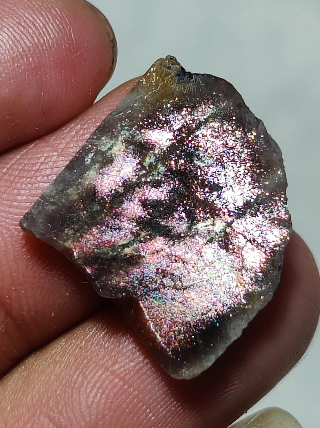 Purple Haze Sunstone Gemstone: Polished Natural Stone, One Side ...