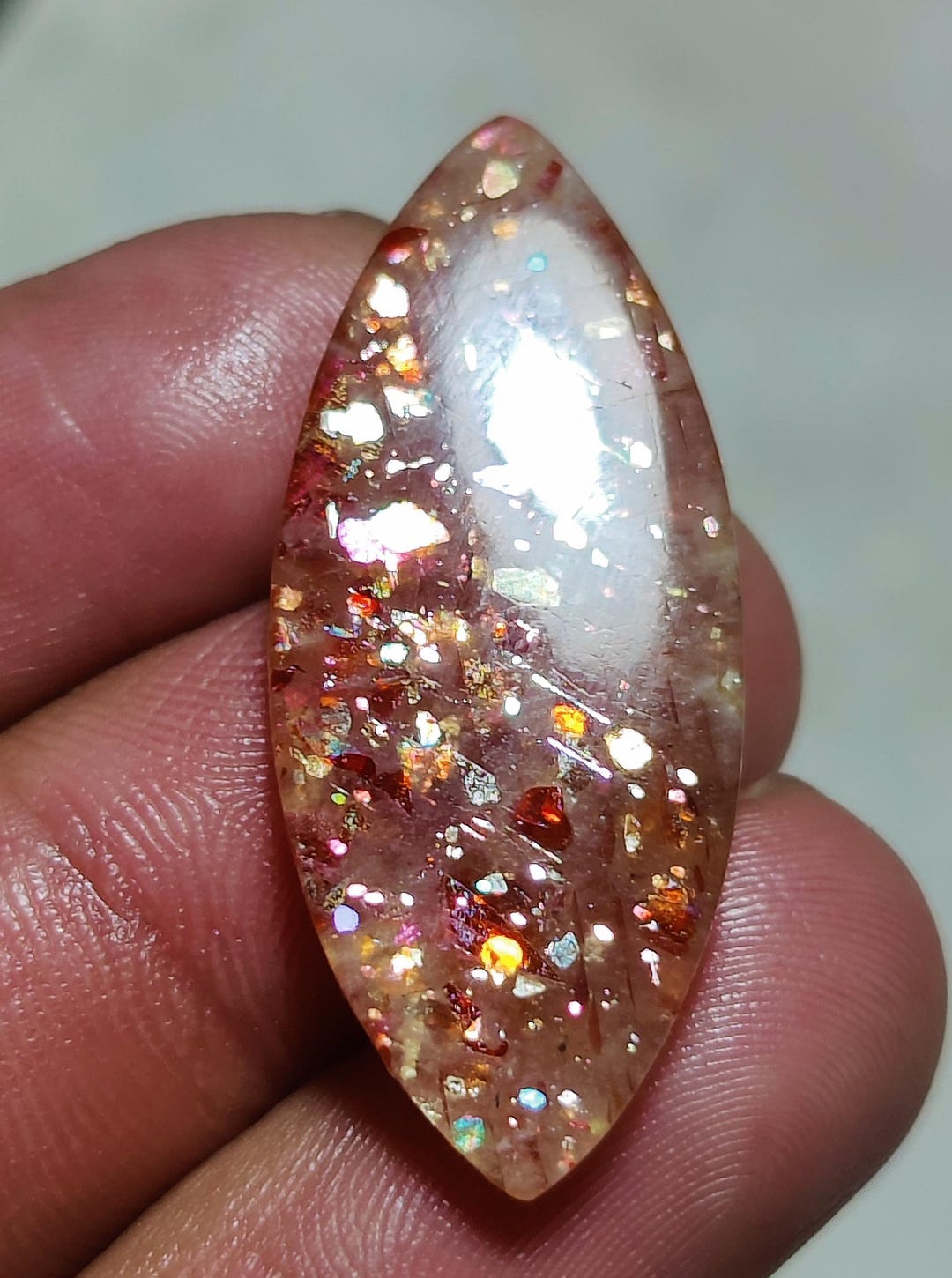 Sunstone Confetti Stone Gemstone: Natural Polished Marquis Stone ...