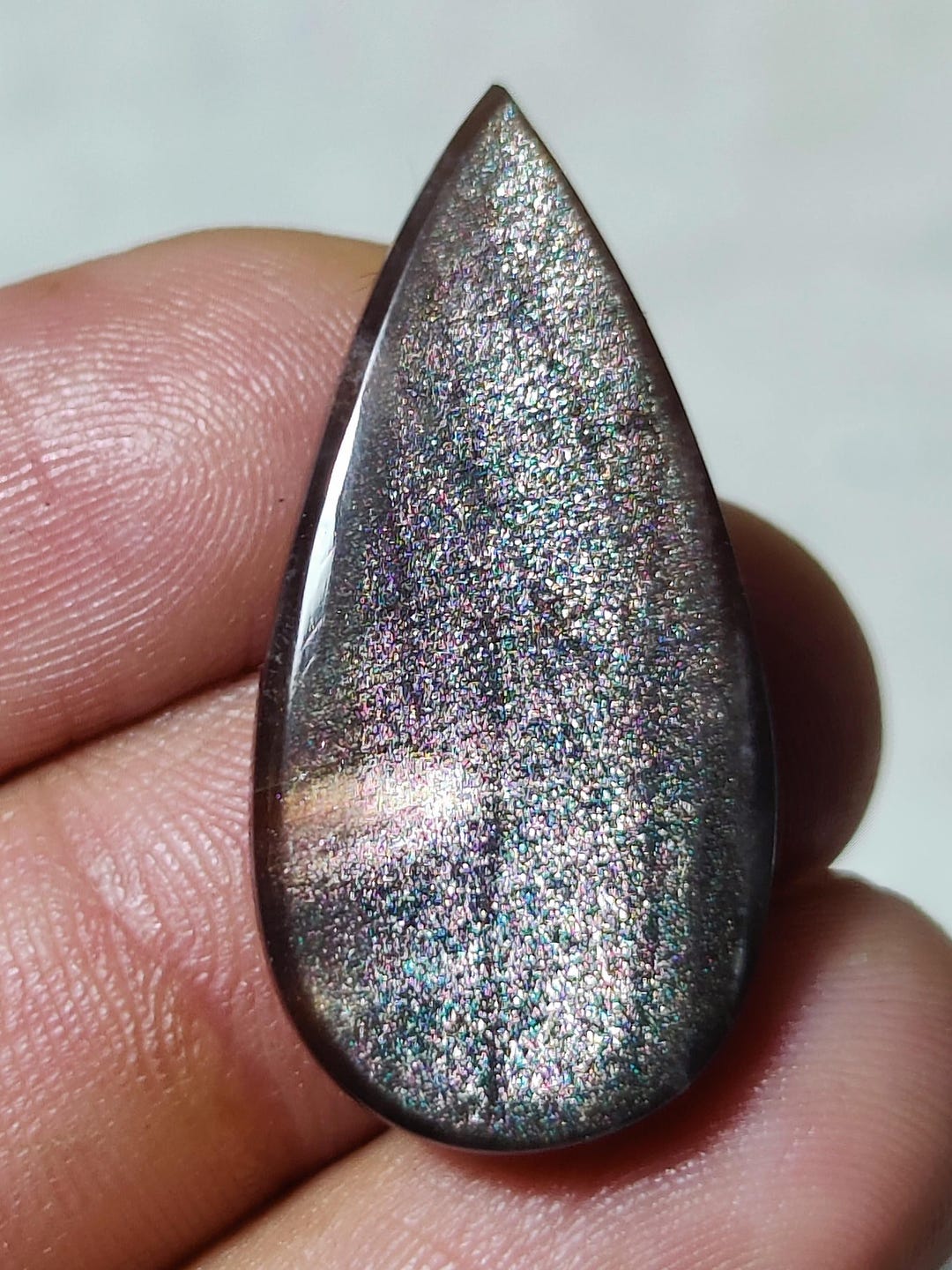 Purple Haze Sunstone Cabochon: Pear Shape Gemstone for Jewelry Making ...